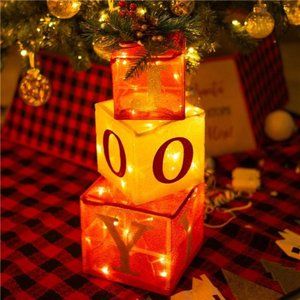 Holiday | Set Of 3 Christmas Lighted Gift Boxes Prelit 6 Led Light Up ...